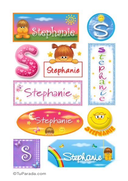 Stephanie, nombre para stickers, tarjetas de Nombres de mujer - Stickers