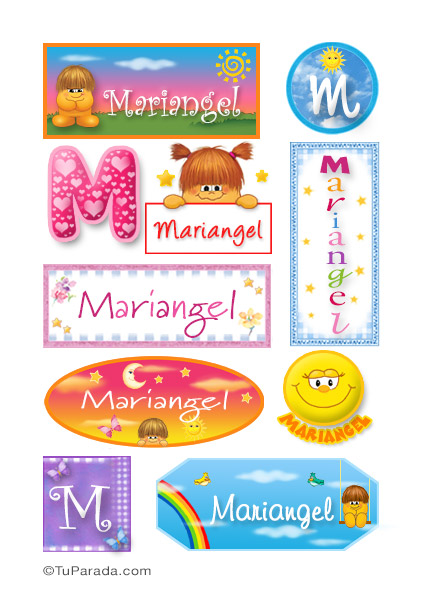 Mariangel, nombre para stickers, tarjetas de Nombres de mujer - Stickers