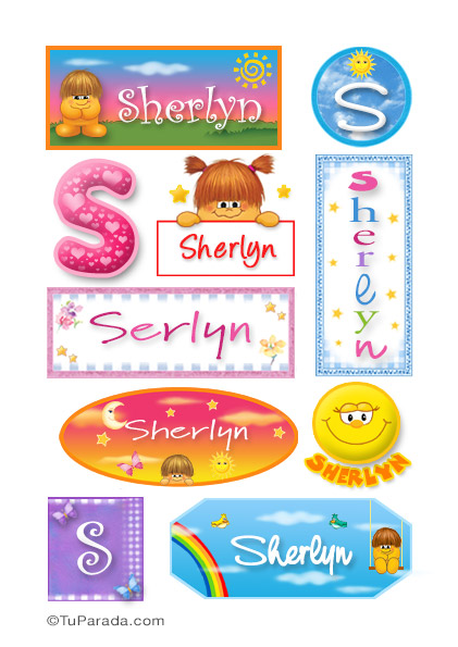 Sherlyn, nombre para stickers, tarjetas de Nombres de mujer - Stickers