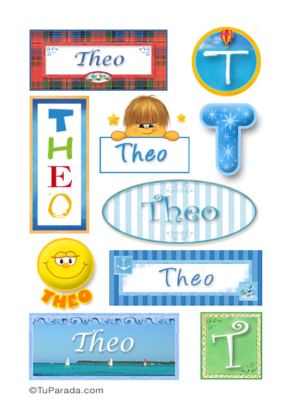 Theo - Para stickers, tarjetas de Nombres de hombre - Stickers