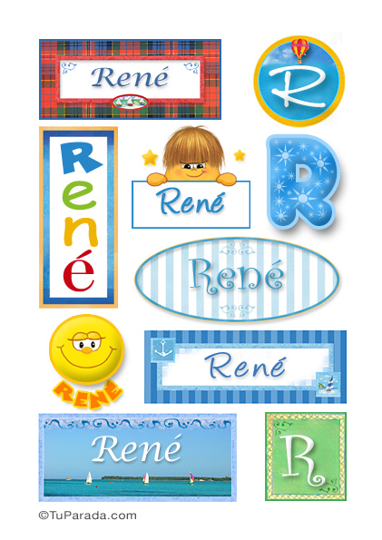 René - Para stickers, tarjetas de Nombres de hombre - Stickers