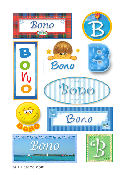 Bono - Para stickers, tarjetas de Nombres de hombre - Stickers