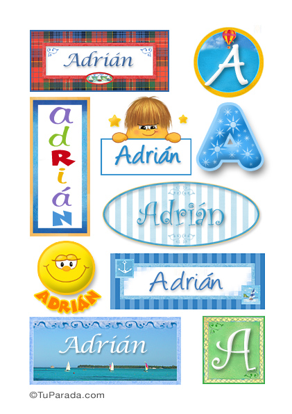 Adrián - Para stickers, tarjetas de Nombres de hombre - Stickers
