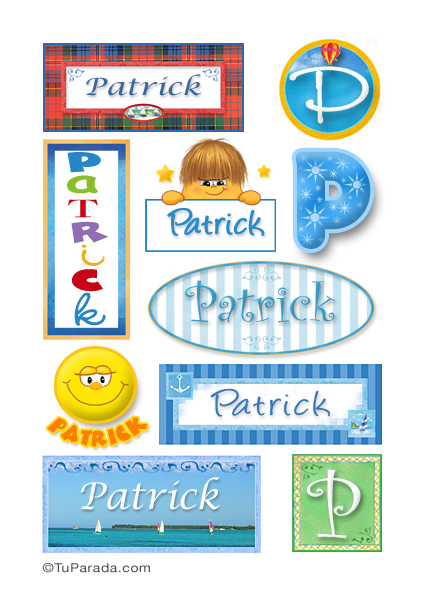 Patrick - Para stickers, tarjetas de Nombres de hombre - Stickers