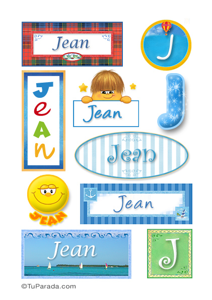 Jean - Para stickers, tarjetas de Nombres de hombre - Stickers