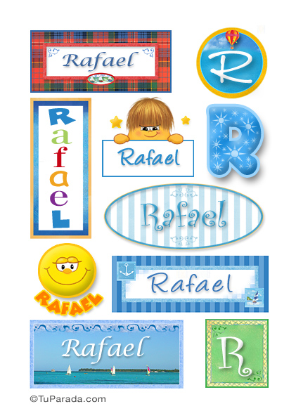 Rafael, nombre para stickers, tarjetas de Nombres de hombre - Stickers