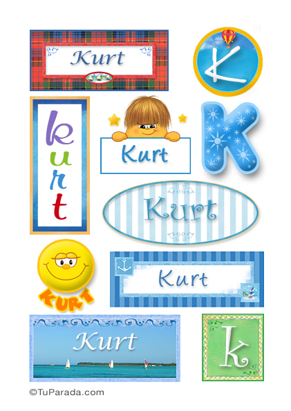 Kurt, nombre para stickers, tarjetas de Nombres de hombre - Stickers