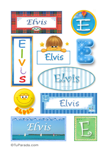 Enviar tarjeta, postal, Elvis, nombre para stickers