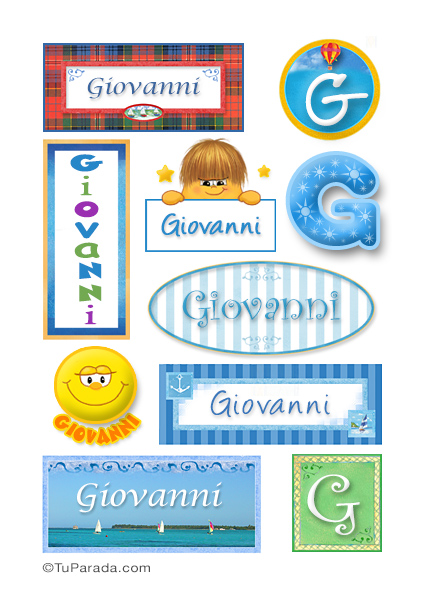 Giovanni, nombre para stickers, tarjetas de Nombres de hombre - Stickers