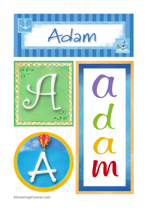 Name Adam and initials - Male Names and initials, ecards