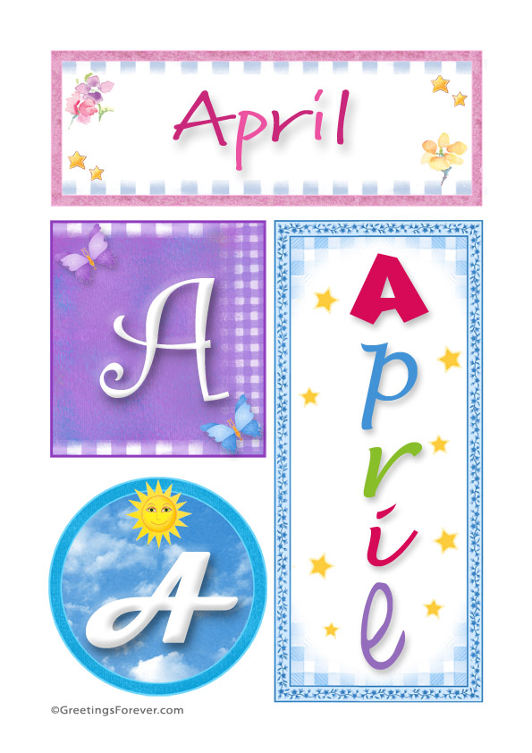 Name April and initials - Female Names and initials, ecards