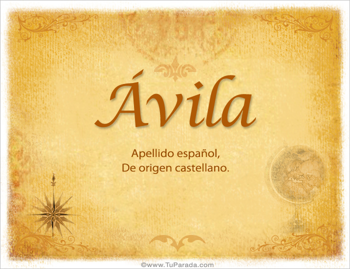 Ávila, tarjetas de Apellidos con A