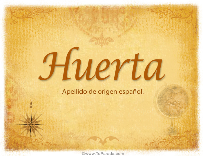 Huerta, tarjetas de Apellidos con H
