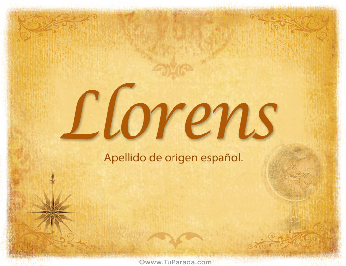 Llorens, tarjetas de Apellidos con L