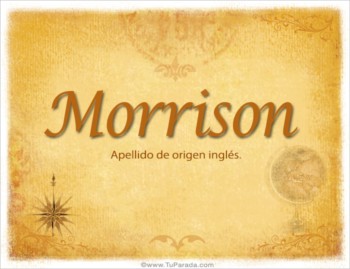 Morrison, tarjetas de Apellidos con M