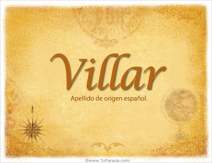 Villar, tarjetas de Apellidos con V