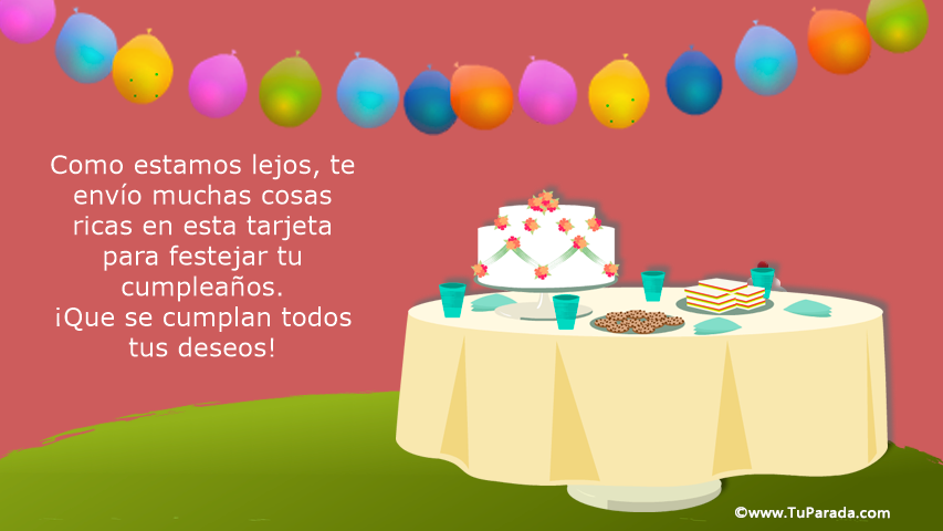 Muchas cosas ricas, tarjetas de Cumpleaños
