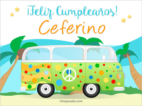 Nombre Ceferino, tarjetas de Ceferino