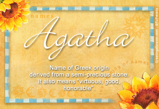 Agatha Name Meaning - Agatha name Origin, Name, Meaning of the name ...