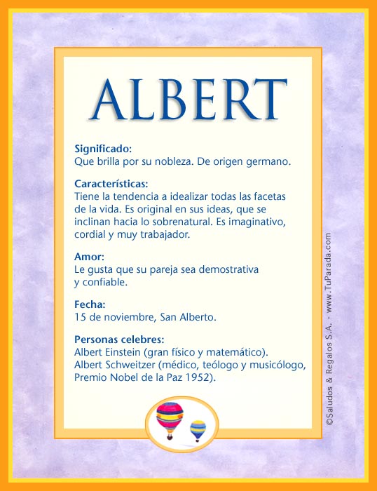 Albert, tarjetas de A