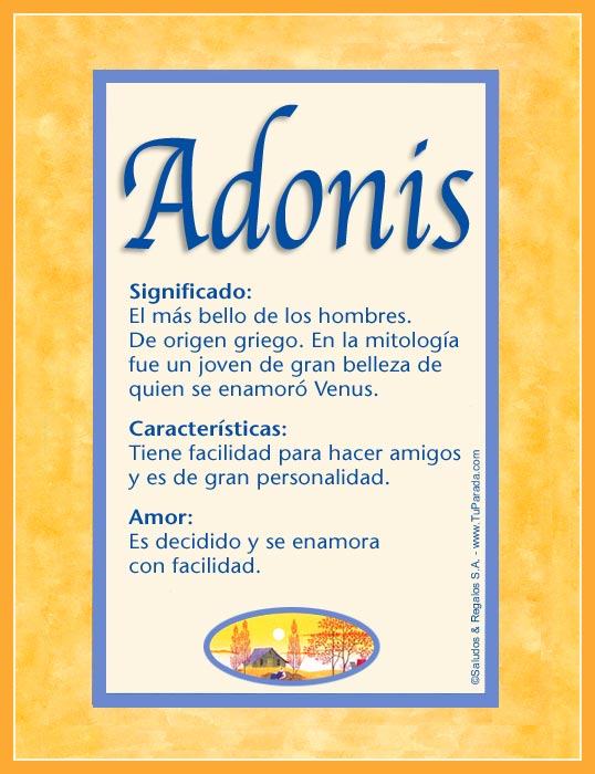 Adonis, tarjetas de A