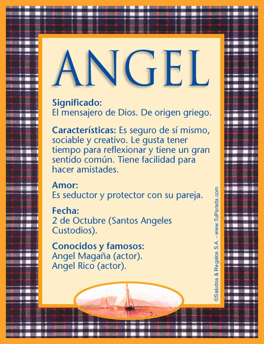Angel, significado del nombre Angel, nombres
