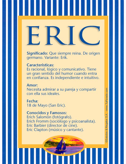 Eric - E, tarjetas