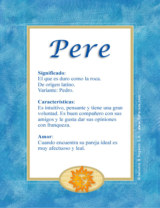 Pere - P, tarjetas