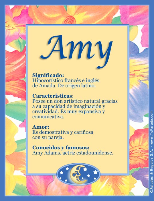Amy, significado del nombre Amy, nombres