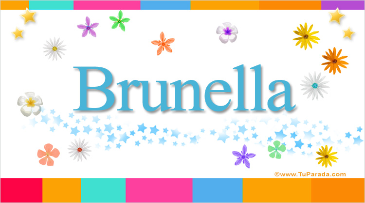 Brunella, tarjetas de Nombres populares de mujer