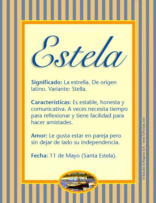 Estela - E, tarjetas