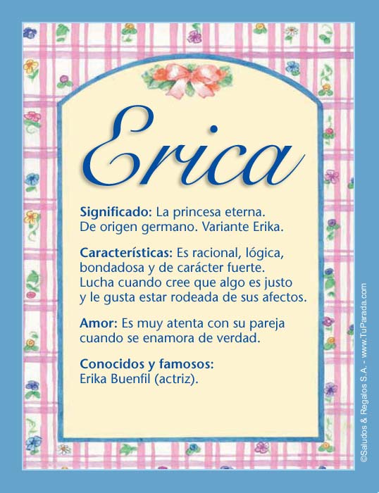 Erica - E, tarjetas